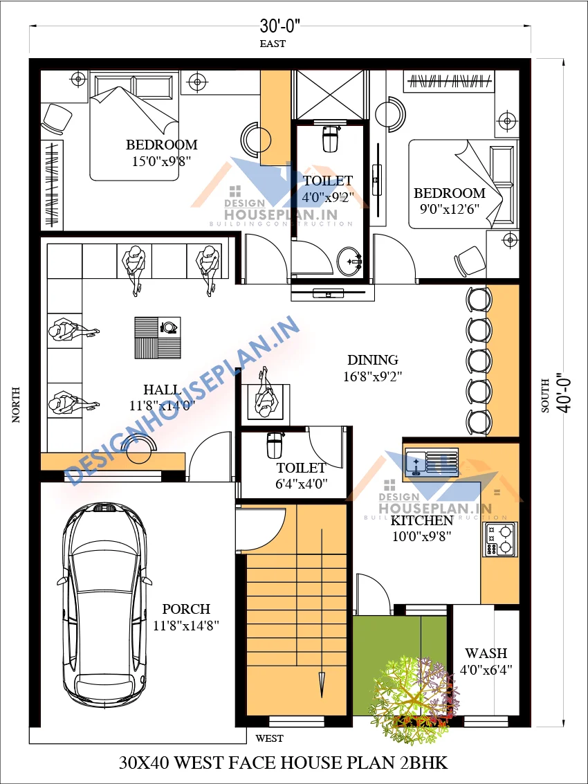 30 feet by 40 feet house plans with 2bhk 3bhk pdf