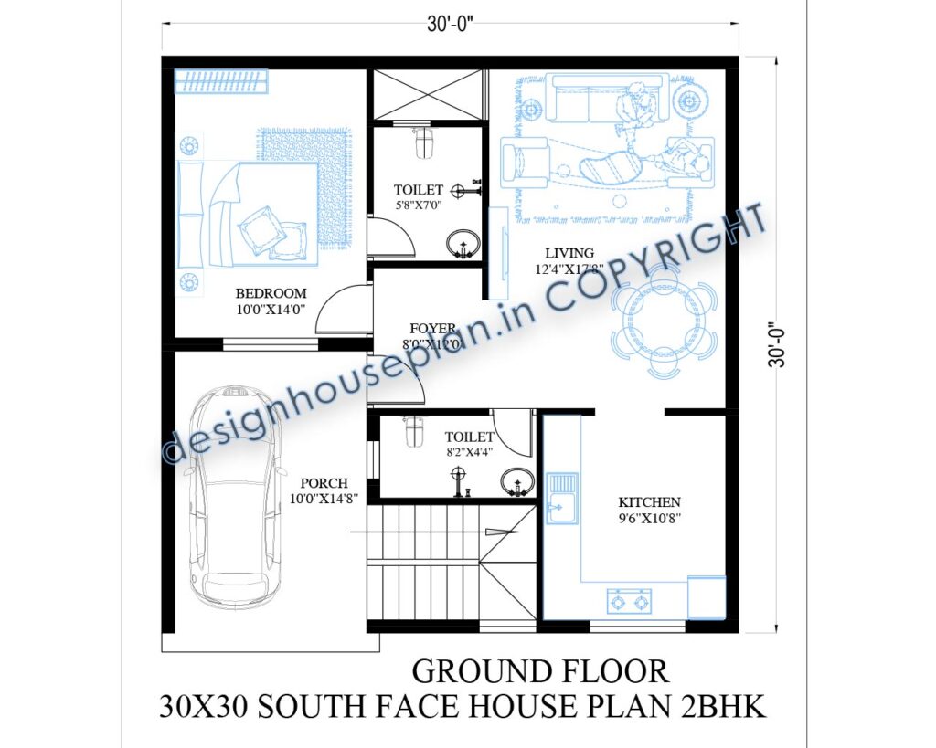 30 feet by 30 feet house plans 1bhk 2bhk with car parking