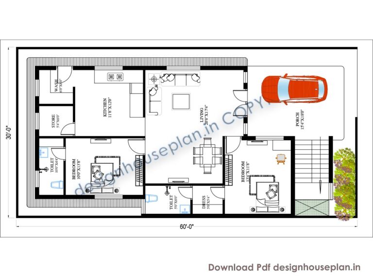 30 feet by 60 feet 1800 sq ft house plans 3 bedroom